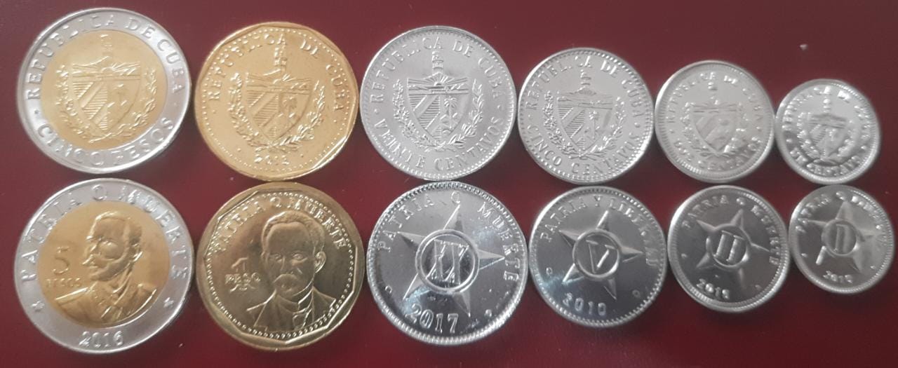 Cuba - set of 6 unc coins ( 1 bimetal, 1 brass, 4 alu. ) - KB Coins ...