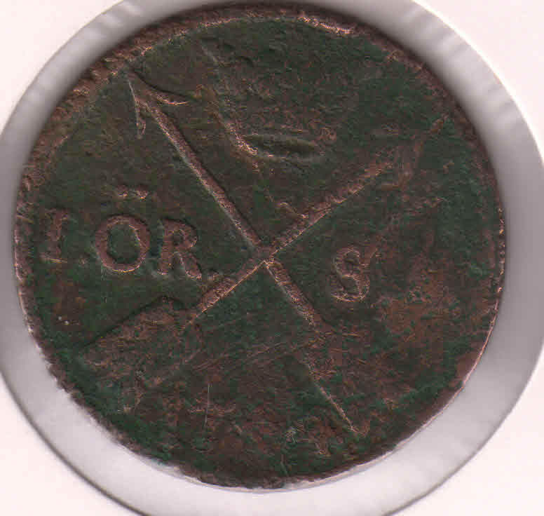 Sweden Kingdom - ore 1741ad Frederick I ( 1720 - 1751) copper coin SK2 ...