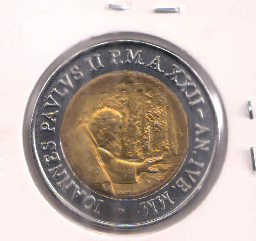 Vatican 500 lire " Pope" bimetal coin V4 - KB Coins & Currencies