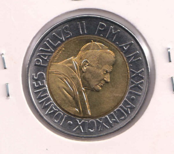Vatican 500 lire " Pope" bimetal coin V6 - KB Coins & Currencies