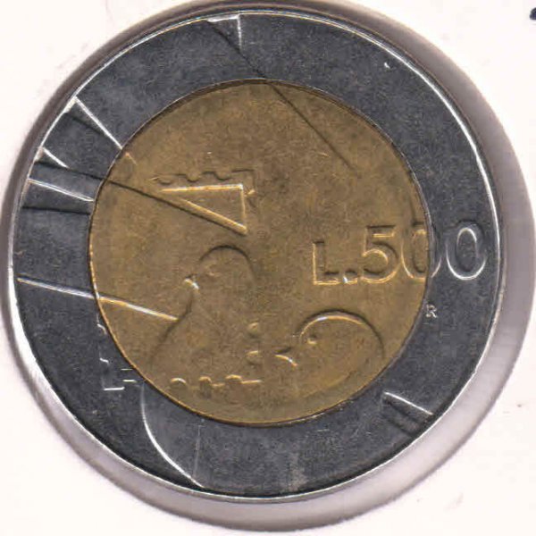 San Marino 500 lira 1992 bimetal coin S8 - KB Coins & Currencies