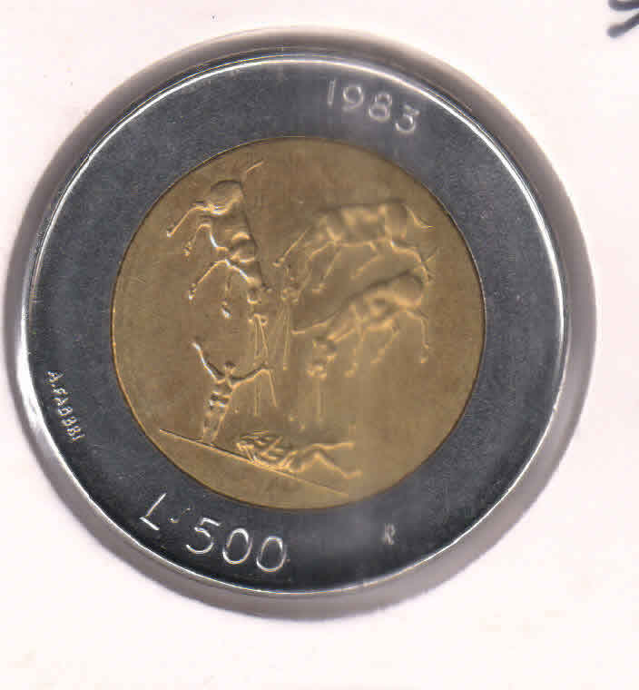 San Marino 500 lira 1983 bimetal coin S18 - KB Coins & Currencies