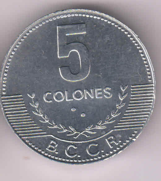 Costa Rica - 5 colons 2005 unc alu. coin - KB Coins & Currencies