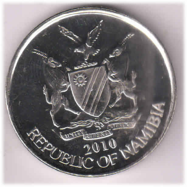 Namibia - 50 cents 2010 unc steel coin - KB Coins & Currencies