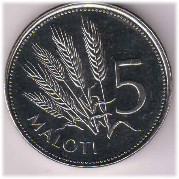 Lesotho - 5 Maloti 1998 unc steel coin - KB Coins & Currencies