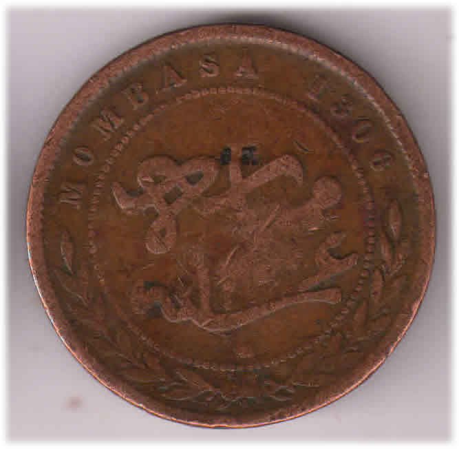 Mombasa - 1/4 anna (1 pice) 1888 scarce copper coin M2 - KB Coins ...