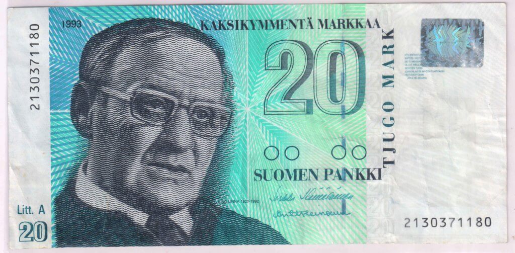 Finland - 20 markkaa 1993 Vf currency note - KB Coins & Currencies