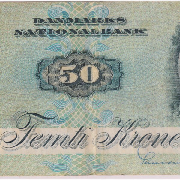 Denmark - 50 kroner 1972 vf currency note - KB Coins & Currencies