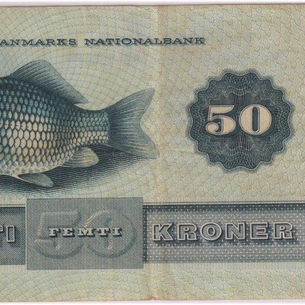 Denmark - 50 kroner 1972 vf currency note - KB Coins & Currencies