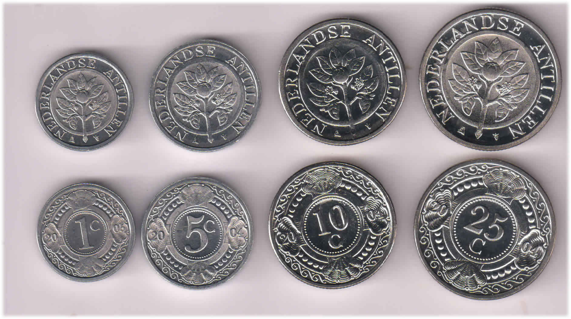 Netherlands Antilles - 1 ,5,10,25 cents set of 4 unc coins - KB Coins ...