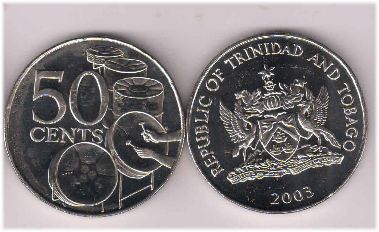 Trinidad & tobago - 50 cents 2003 unc coin - KB Coins & Currencies