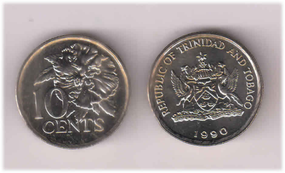 Trinidad and Tobago - 10 cents 1990 unc coin - KB Coins & Currencies