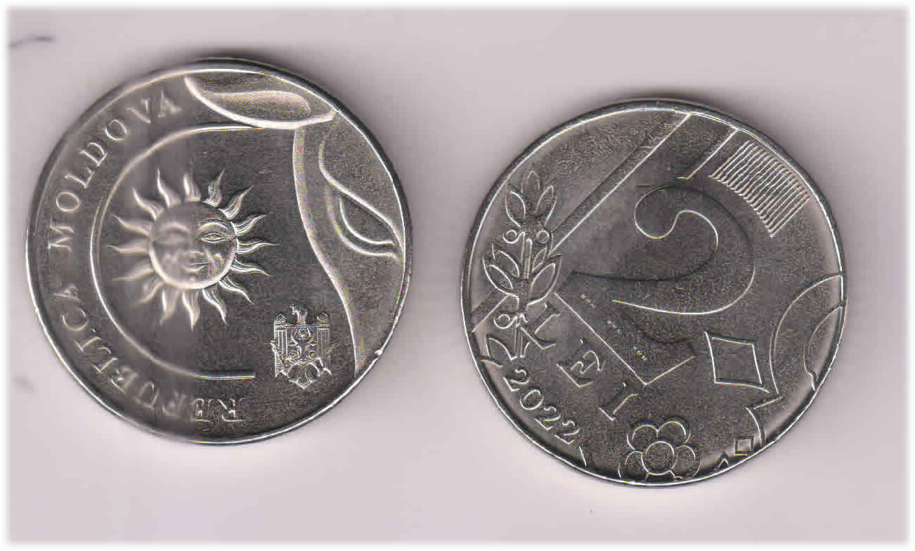 Moldova 2 lei 2018 unc steel coin - KB Coins & Currencies