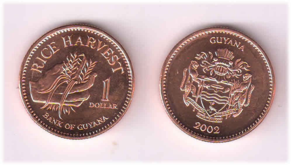 Guyana - 1 dollar 2002 unc coin - KB Coins & Currencies