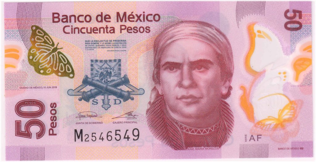 Mexico - 50 pesos 2019 unc polymer currency note - KB Coins & Currencies
