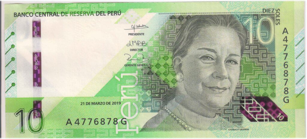 Peru 10 soles 2019 unc currency note - KB Coins & Currencies