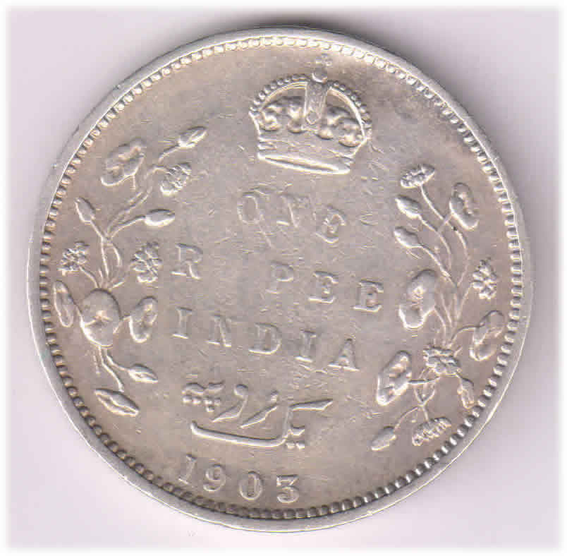 India British - Rupee 1903 "B" Raised Edward VII silver scarce coin E7 - KB Coins & Currencies