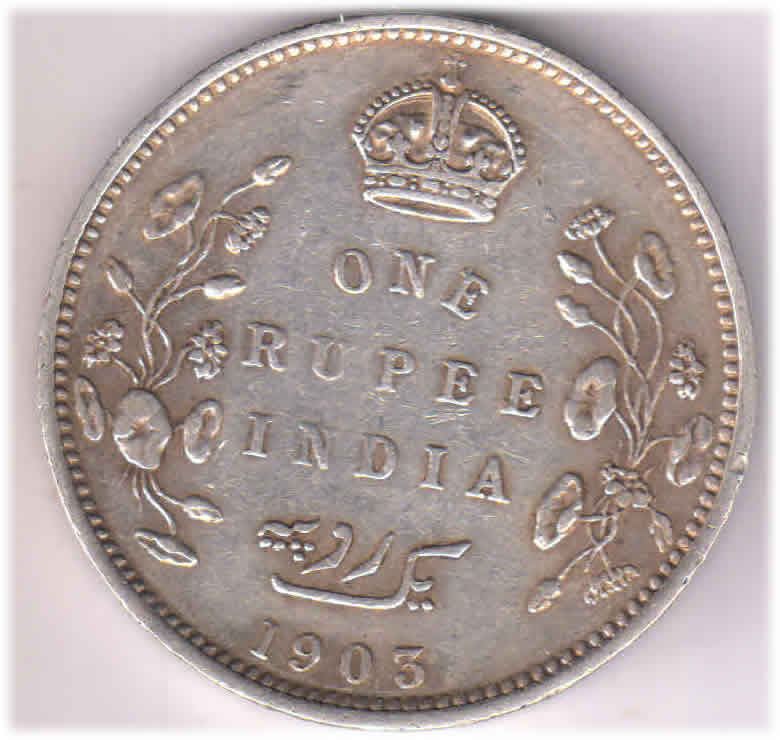 India British - Rupee 1903 "B" Raised Edward VII silver scarce coin E13 - KB Coins & Currencies