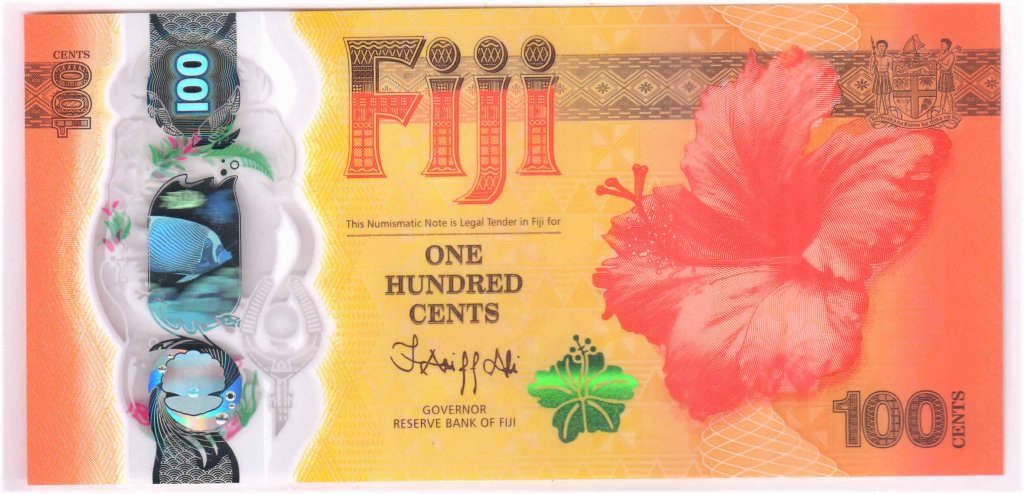 Fiji Island - 100 cents 2023 , Commemorative unc polymer currency note ...