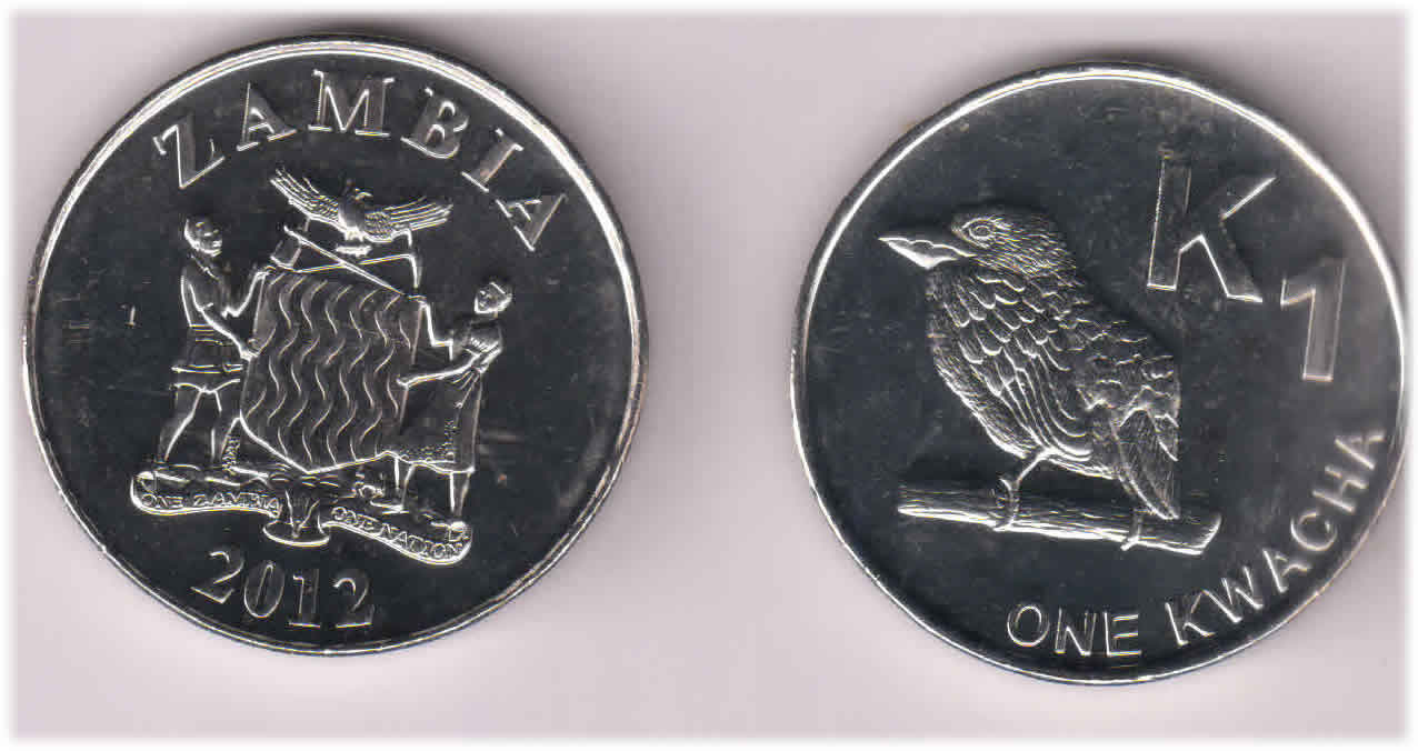 Zambia 1 kwacha 2012 unc coin - KB Coins & Currencies