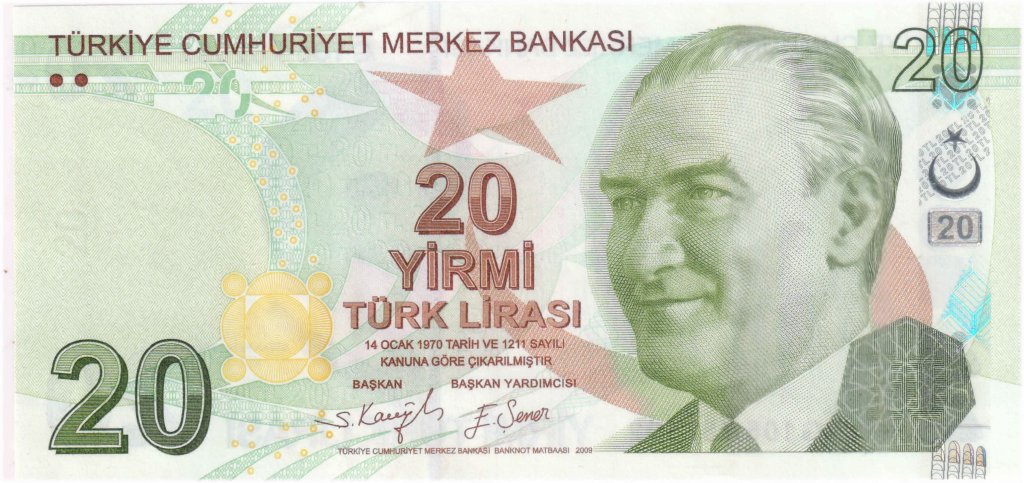 Turkey - 20 lira 2009 unc currency note - KB Coins & Currencies