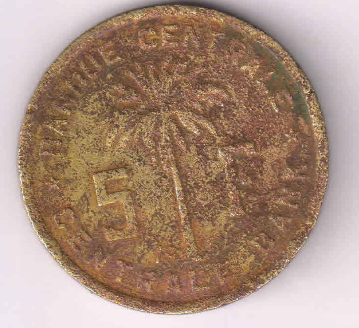 Belgian Congo - 5 francs 1952 vf- coin C28 - KB Coins & Currencies