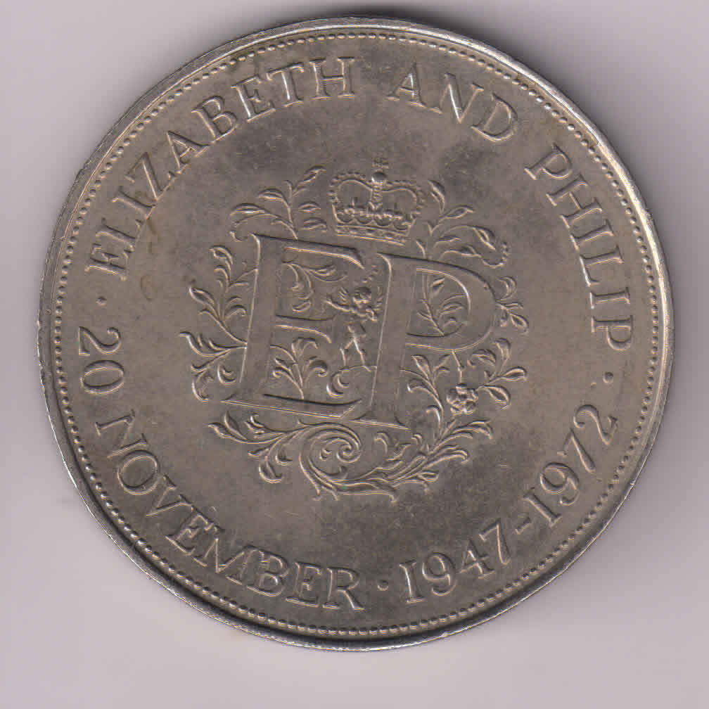 United Kingdom 25 pence - 1972 , Elizabeth II & Philip xf coin ...