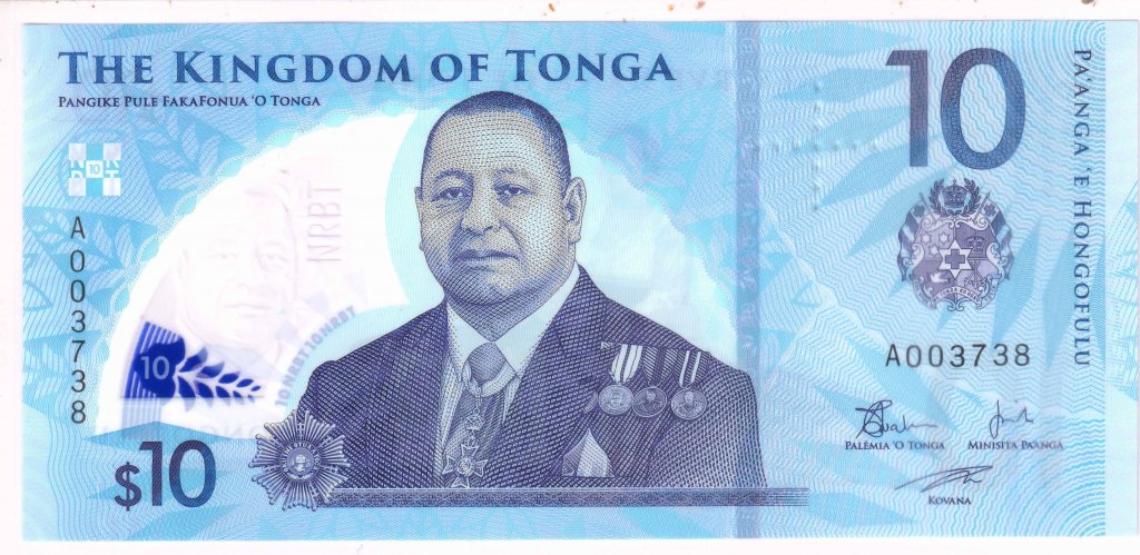Tonga - 10 paanga 2023 unc polymer currency note - KB Coins & Currencies
