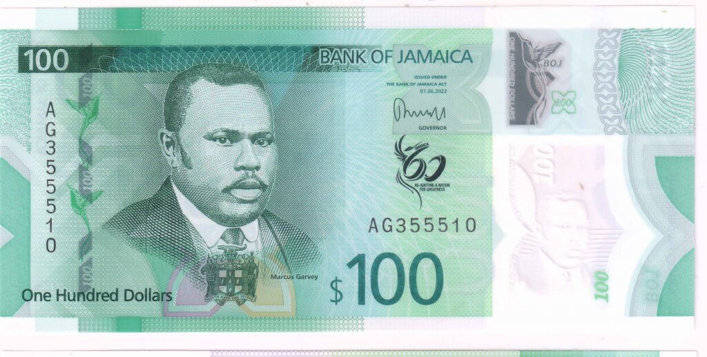 Jamaica - 100 dollars 2022 unc polymer currency note - KB Coins ...