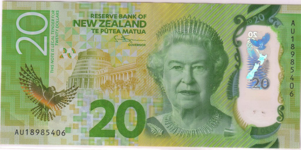 New Zealand - 20 Dollars - Elizabeth II , 1916 - 22 vf polymer note ...