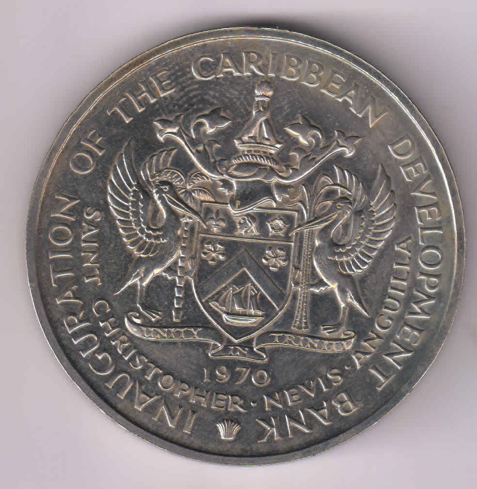 Saint Kittis and Nevis (Saint Christopher, Nevis , Anguilla ) 4 dollars ...