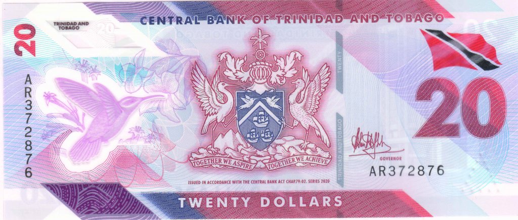 Trinidad and Tobago - 20 dollars 2020 unc polymer currency note - KB ...