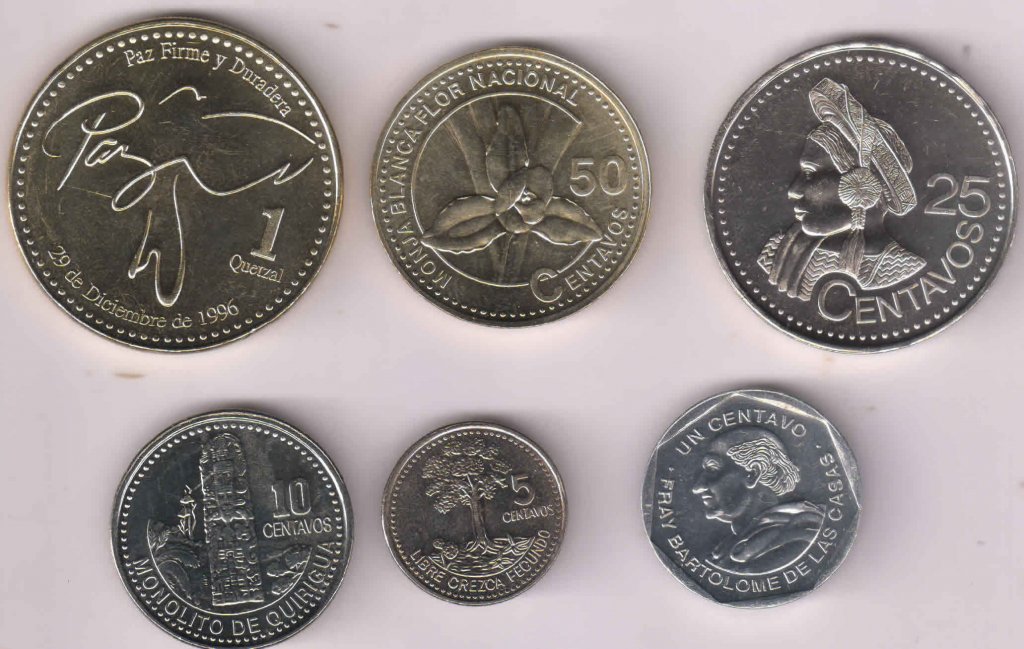 Guatemala set of 6 unc coins - KB Coins & Currencies