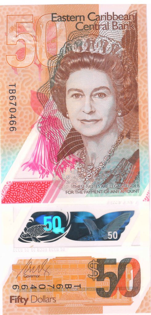 East Caribbean- 50 dollars 2019 unc polymer currency note - KB Coins ...