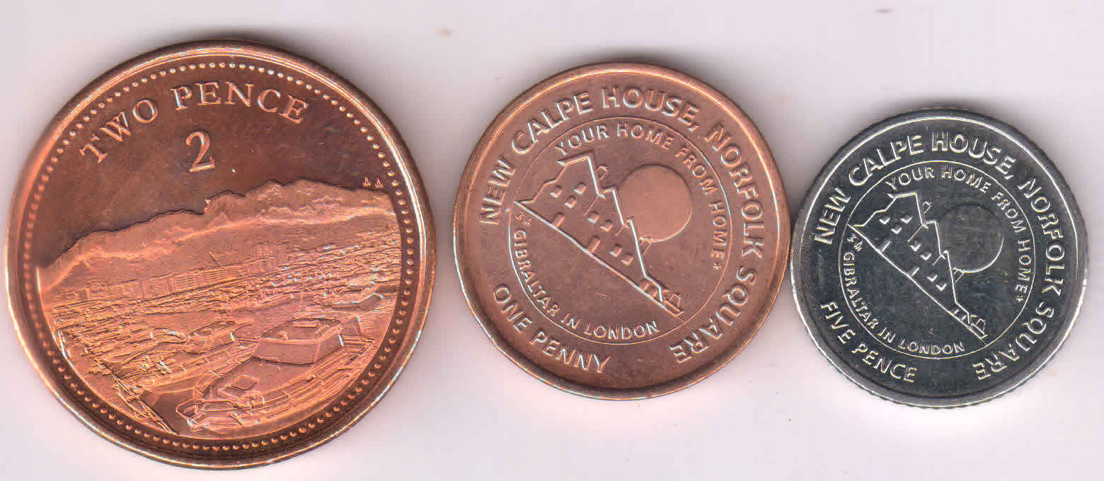 Gibraltar set of 3 unc coins - KB Coins & Currencies