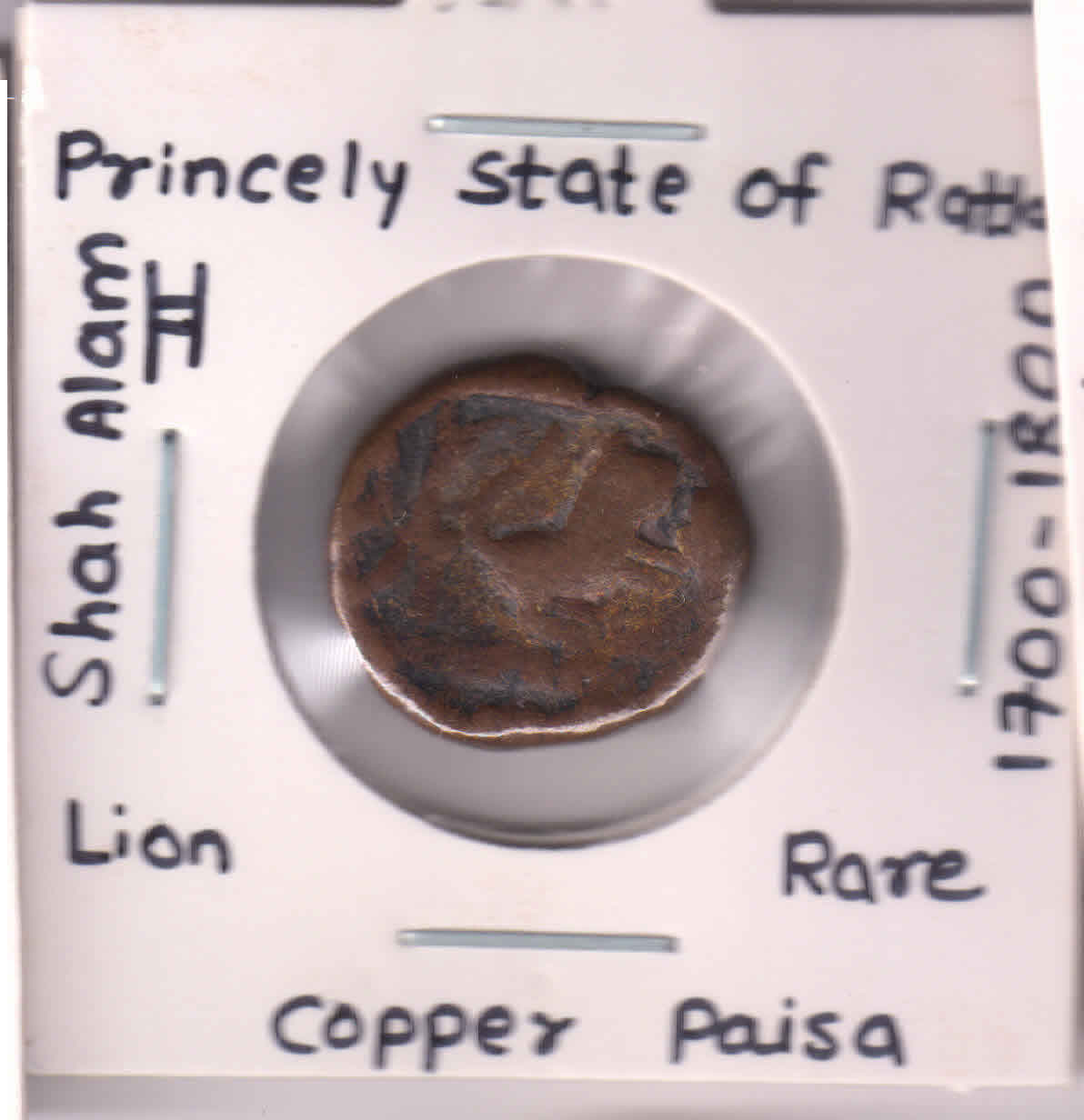 Ratlam state - paisa tiger 1700 - 1800 rare copper coin - KB Coins ...