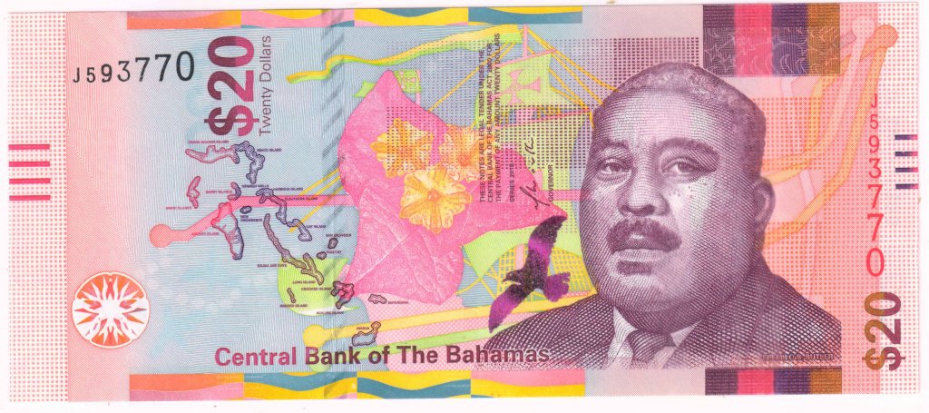 Bahamas – 20 dollars 2018 unc currency note - KB Coins & Currencies