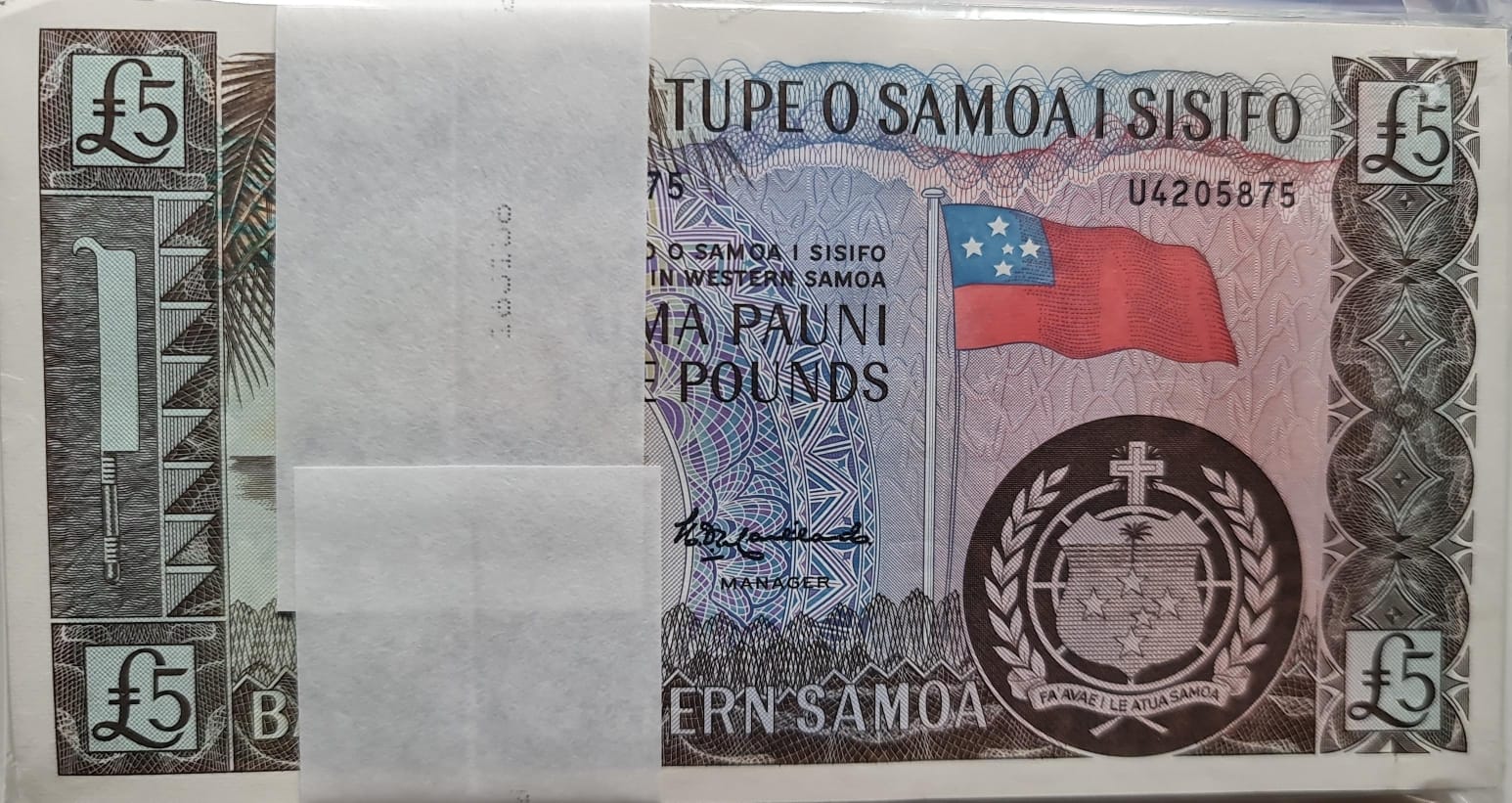 Western Samoa – 5 pounds 1963 – 2020 unc currency note full bundle - KB ...