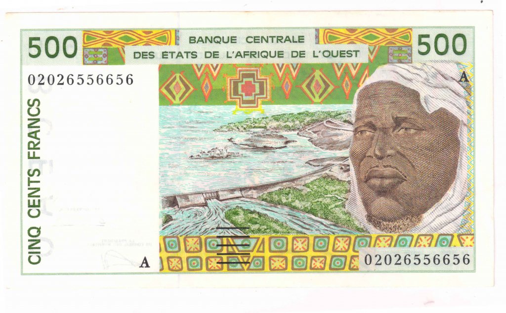 Ivory coast A / West Africa States - 500 franks aunc currency note - KB ...
