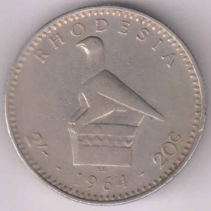 Rhodesia - 20 cents 1964 cn coin - KB Coins & Currencies