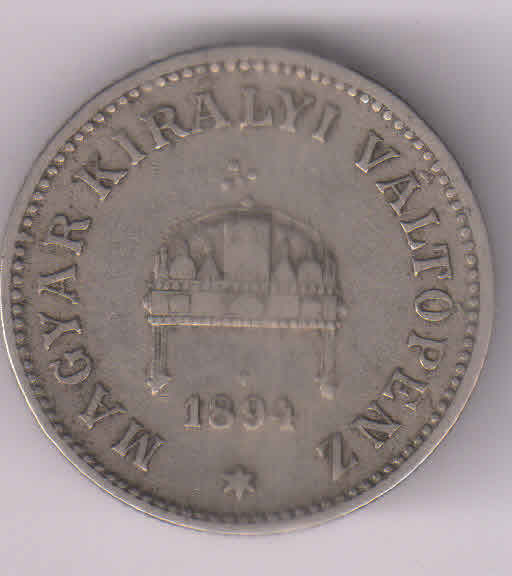 Hungary Kingdom 20 filler 1894 cn coin - KB Coins & Currencies