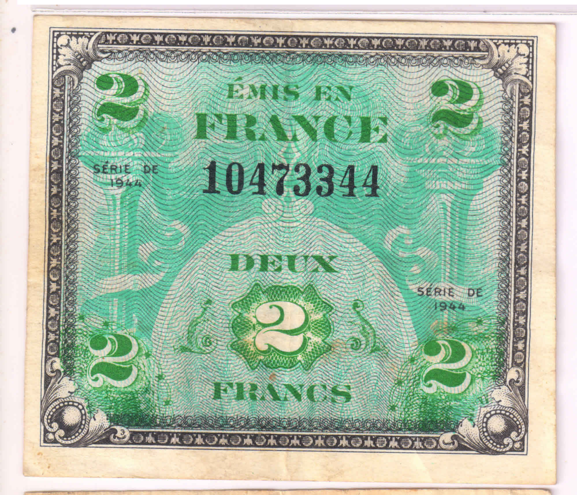 France - Allied Military ,2 francs 1944 vf+ currency note - KB Coins ...