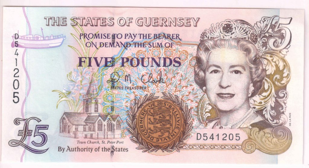 Guernsey 5 pounds 1996 - 2023 unc currency note - KB Coins & Currencies