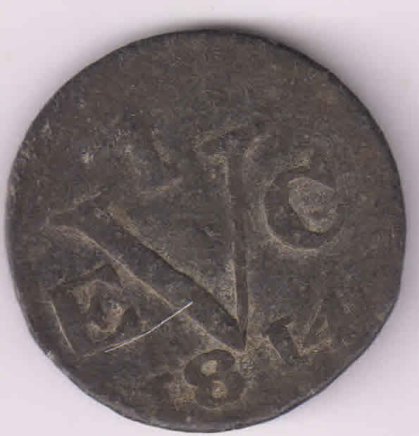 British East Indies › Java 1 Duit 1814 tin coin B10 - KB Coins & Currencies