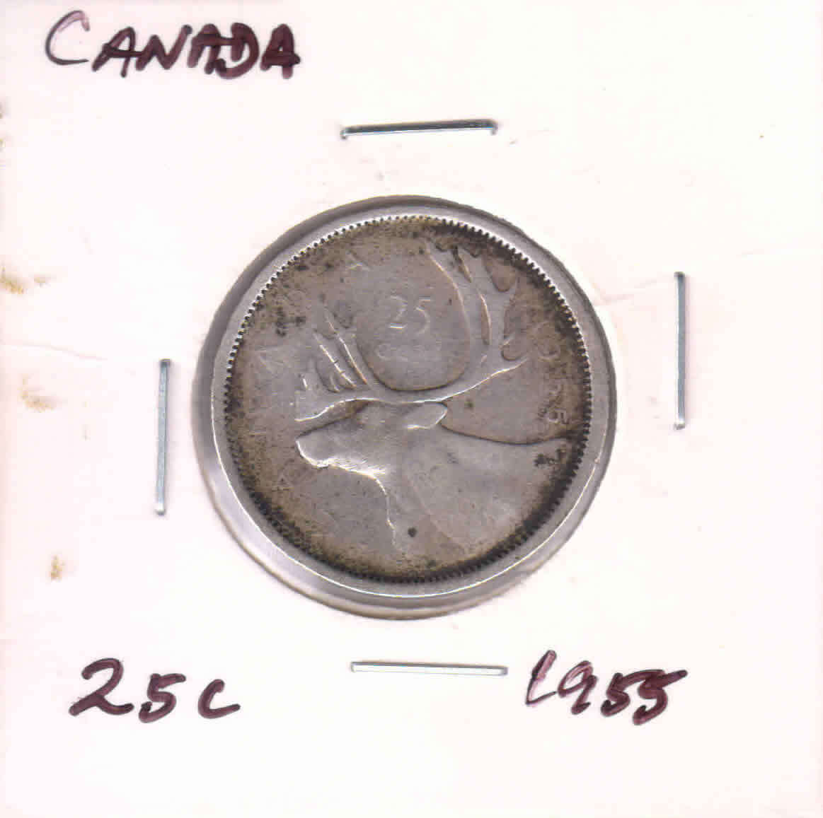 Canada 25 cents 1955 silver coin - KB Coins & Currencies