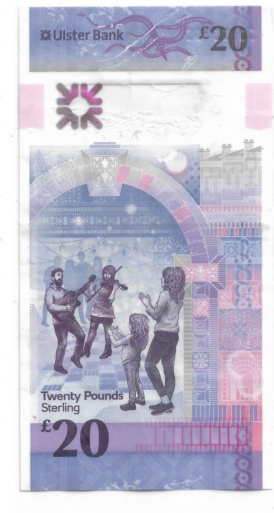 Northern Ireland - 20 pounds 2021 xf polymer currency note w/ fold - KB ...