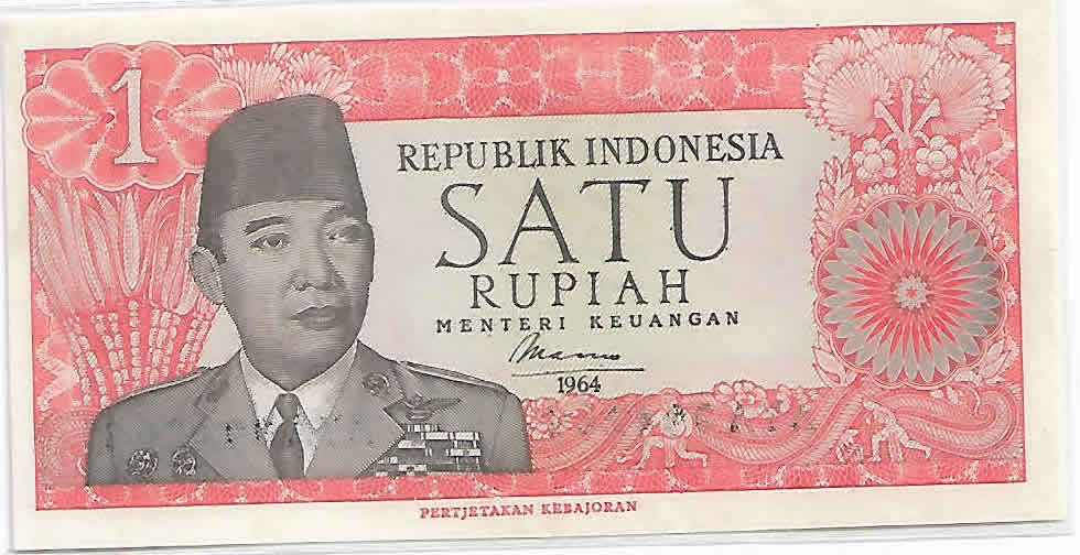 Indonesia - 1 rupiah 1964 unc currency note - KB Coins & Currencies