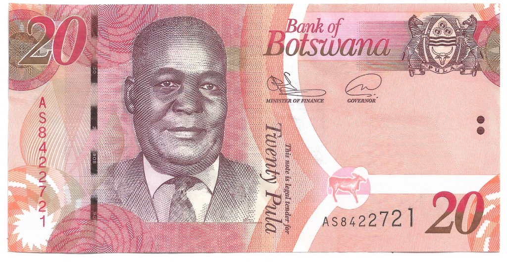 Botswana - 20 pula 2002 xf currency note - KB Coins & Currencies