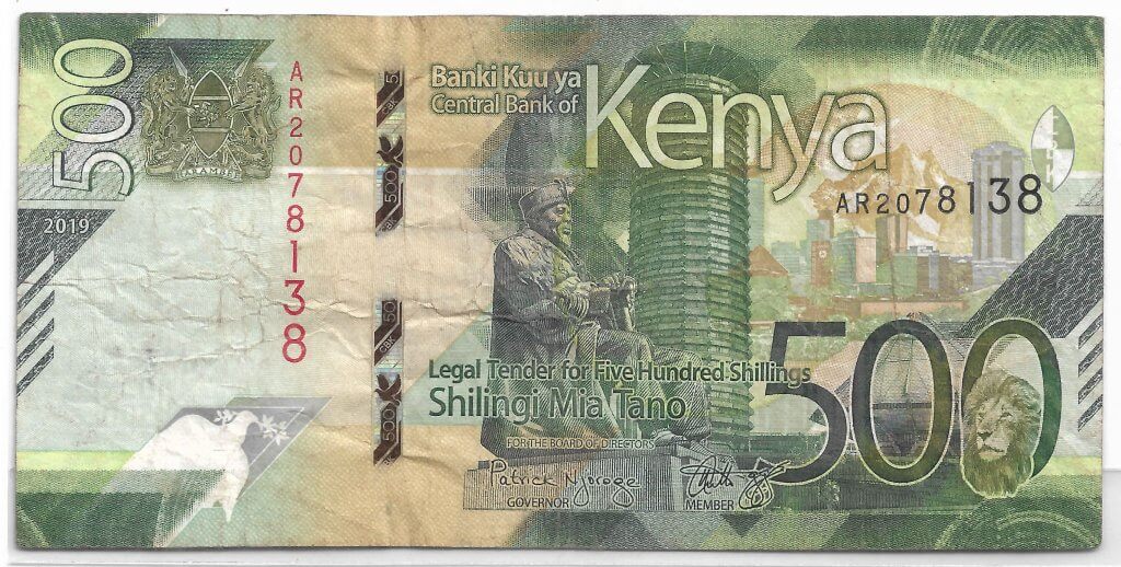 Kenya - 500 shillings 2019 vf currency note - KB Coins & Currencies