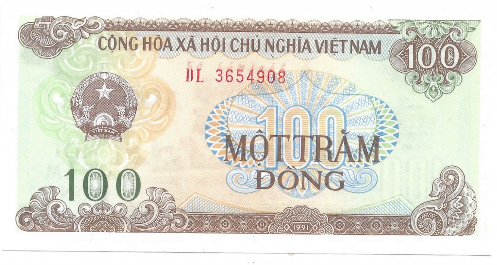 Vietnam 100 dong 1991 unc currency note - KB Coins & Currencies